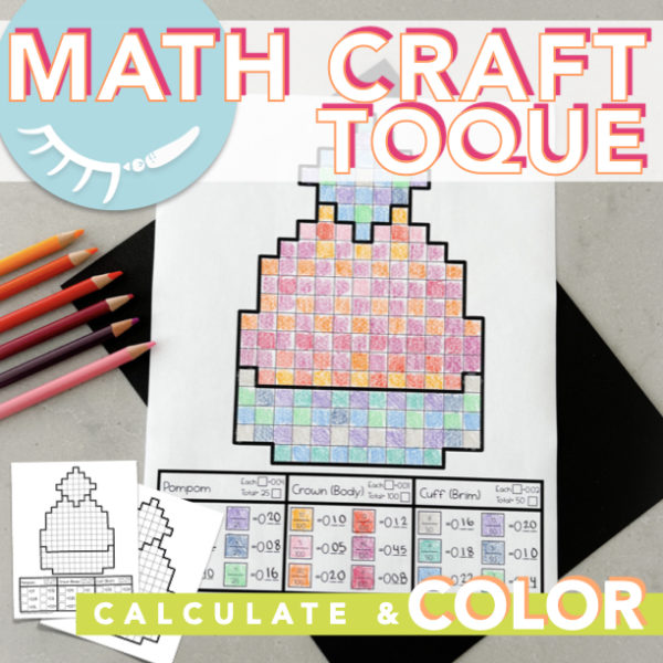 Decimal to Fraction Worksheet: Cute Winter Themed Toque Math Activity ...