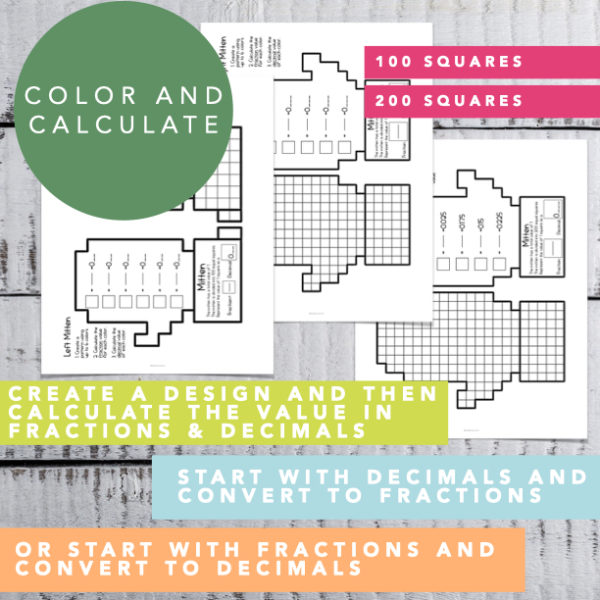 Decimals to Fractions Worksheet: Fuzzy Mittens to help you Master Math ...